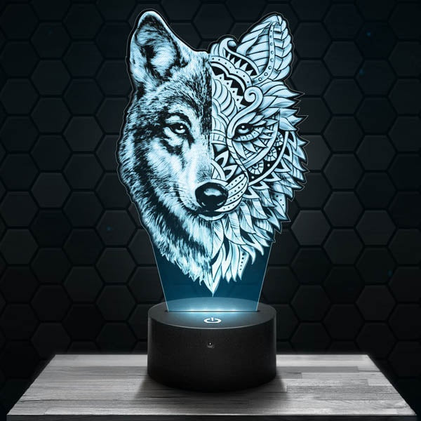 Lampe LED 3D Loup New – Le Génie de la Lampe 3D